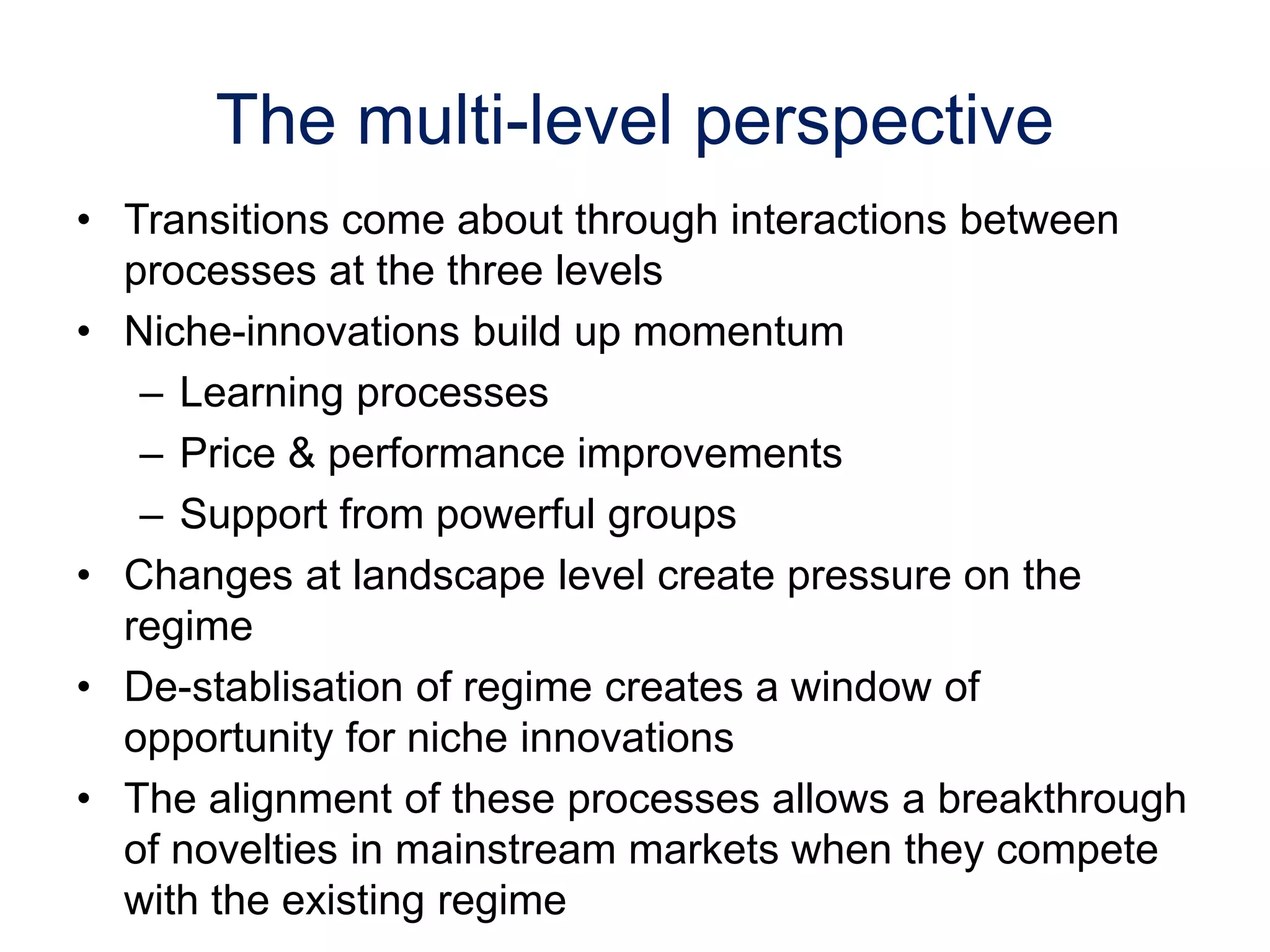 Transition management & the multi-level perspective | PPT