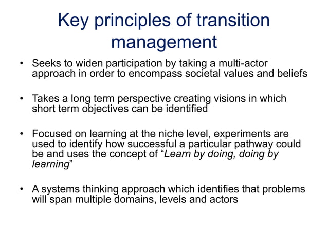 Transition management & the multi-level perspective | PPT