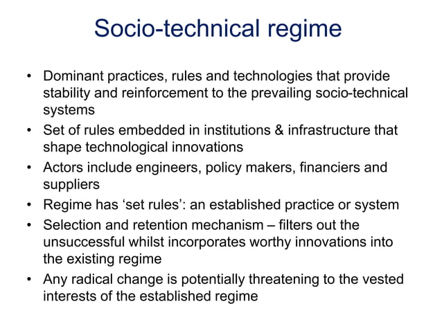 Transition management & the multi-level perspective | PPT