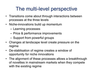 Transition management & the multi-level perspective | PPT