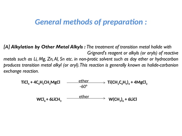 Presentation on Transition Metal Alkyls.pptx | Chemistry | Science