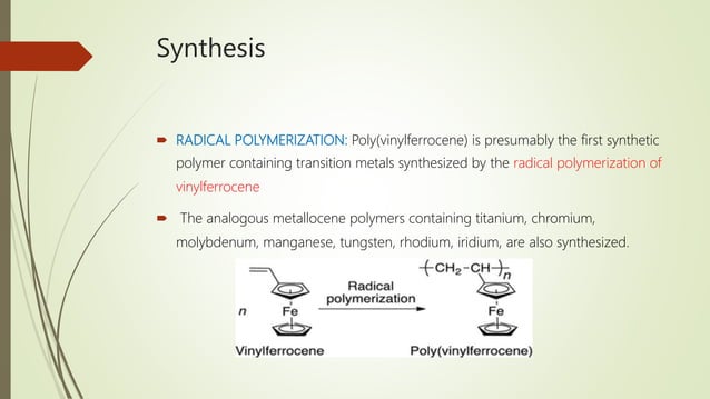Transition metal polymers by Dr. Salma Amir | PPT