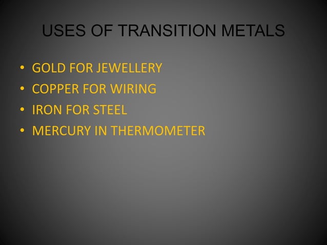 Transition metals | PPTX