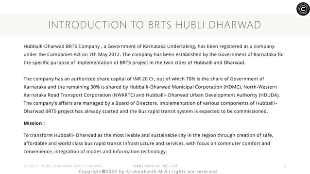 Converting of Hubli Dharwad BRTS-LRT.pdf | Rail Travel | Travel Type
