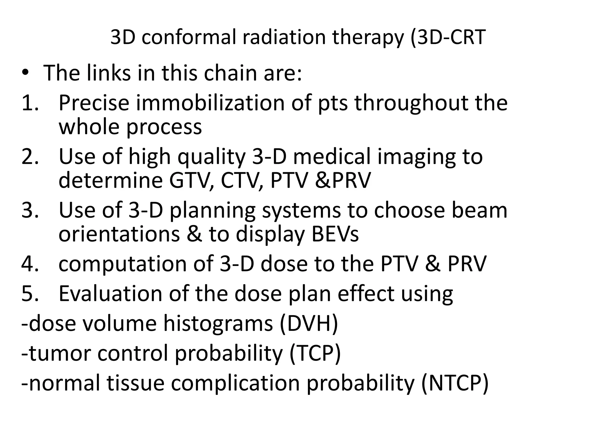 Radiotheray transition from 2D to 3D Conformal radiotherapy(3D-CRT) | PPTX