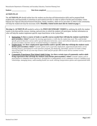 Transition Planning Form | PDF