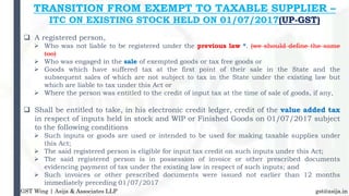 Transition Provision Under GST | PPTX