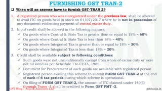 Transition Provision Under GST | PPTX