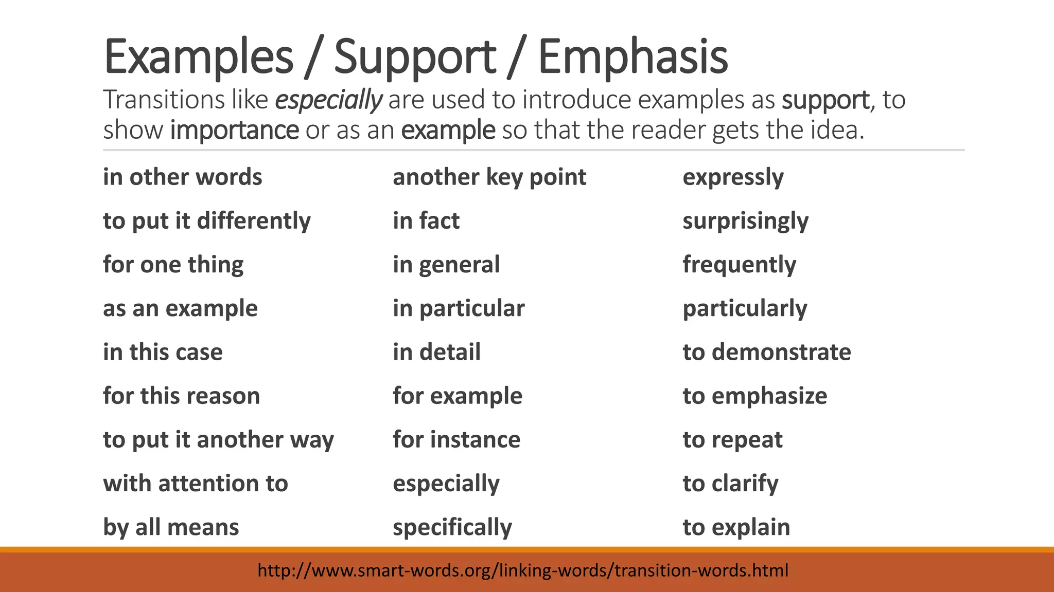Transition Words and Phrases | PDF