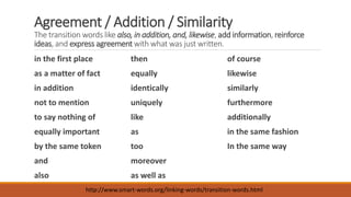 Transition Words and Phrases | PDF | Science
