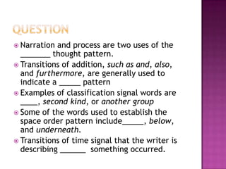 Transitions and thought patterns | PPTX