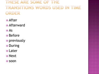 Transitions and thought patterns | PPTX