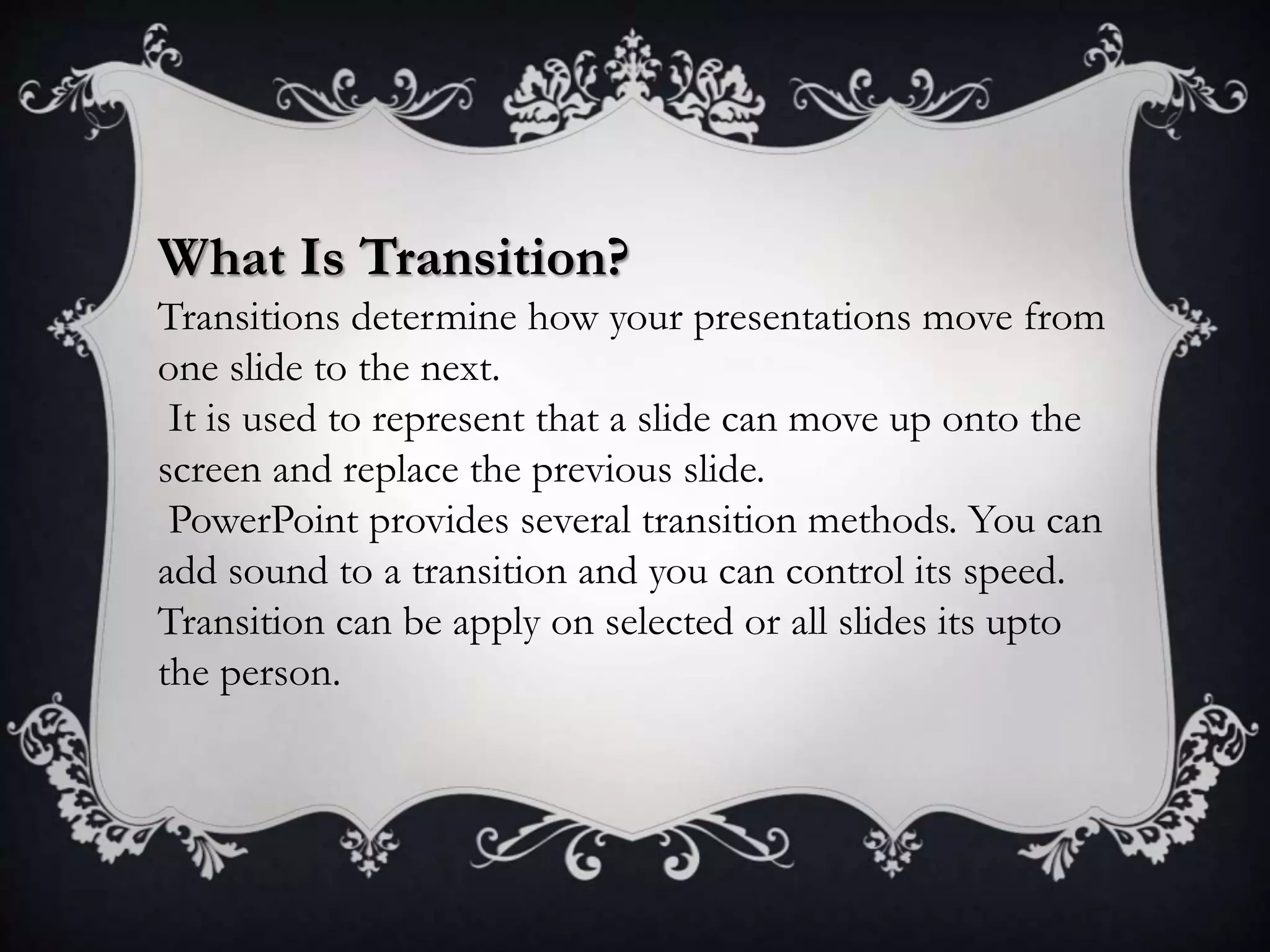 Transitions animation | PPTX
