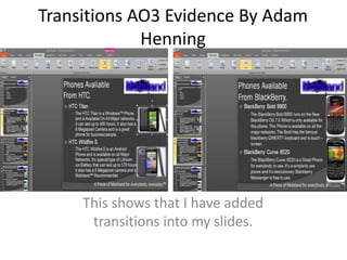 Transitions Evidence | PPTX
