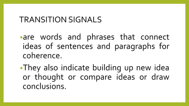 Transition signals.pptx | Educational Assessment | Education