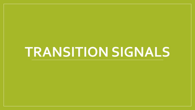 Transition signals.pptx | Educational Assessment | Education