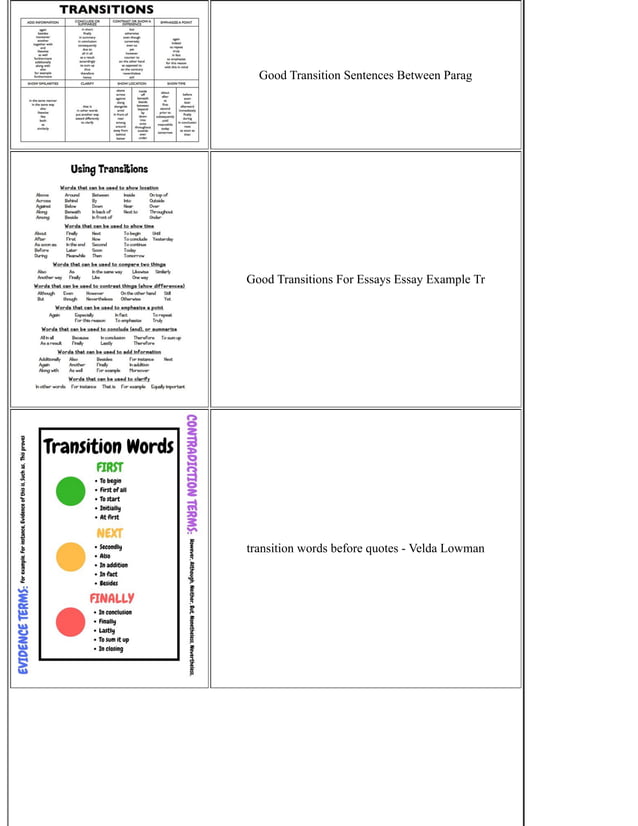 Transitions In Essay Writing | PDF