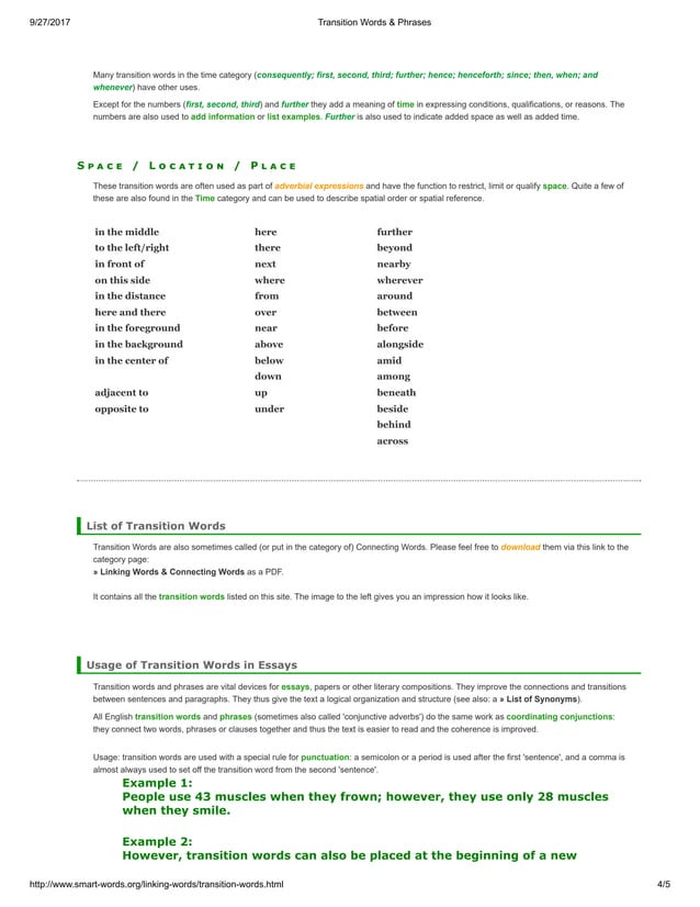 Transition strong words | PDF