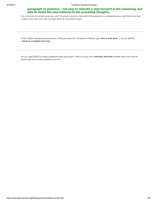 Transition strong words | PDF