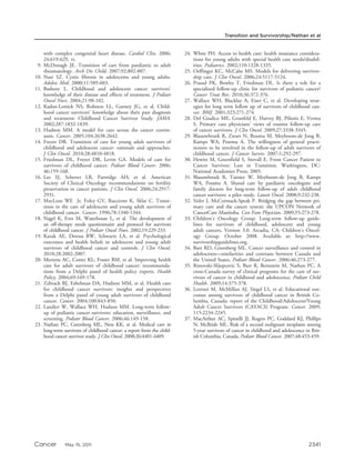 Transition survivorship aya 2011 | PDF | Cancer | Diseases and Conditions