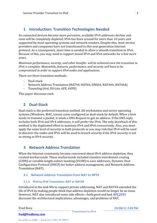 Transition to ipv6 cgv6-edited | PDF
