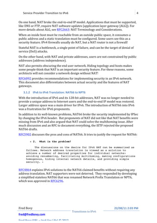 Transition to ipv6 cgv6-edited | PDF