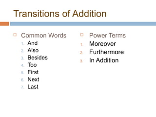 Transition words | PPT