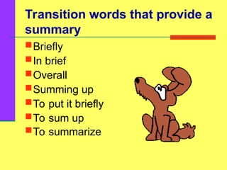 Transition Words for academic writing skills. | PPT