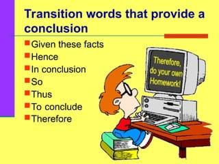 Transition Words for academic writing skills. | PPT