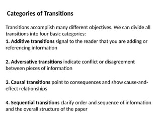 Transition Words. BS Nursing semester 4th | PPT