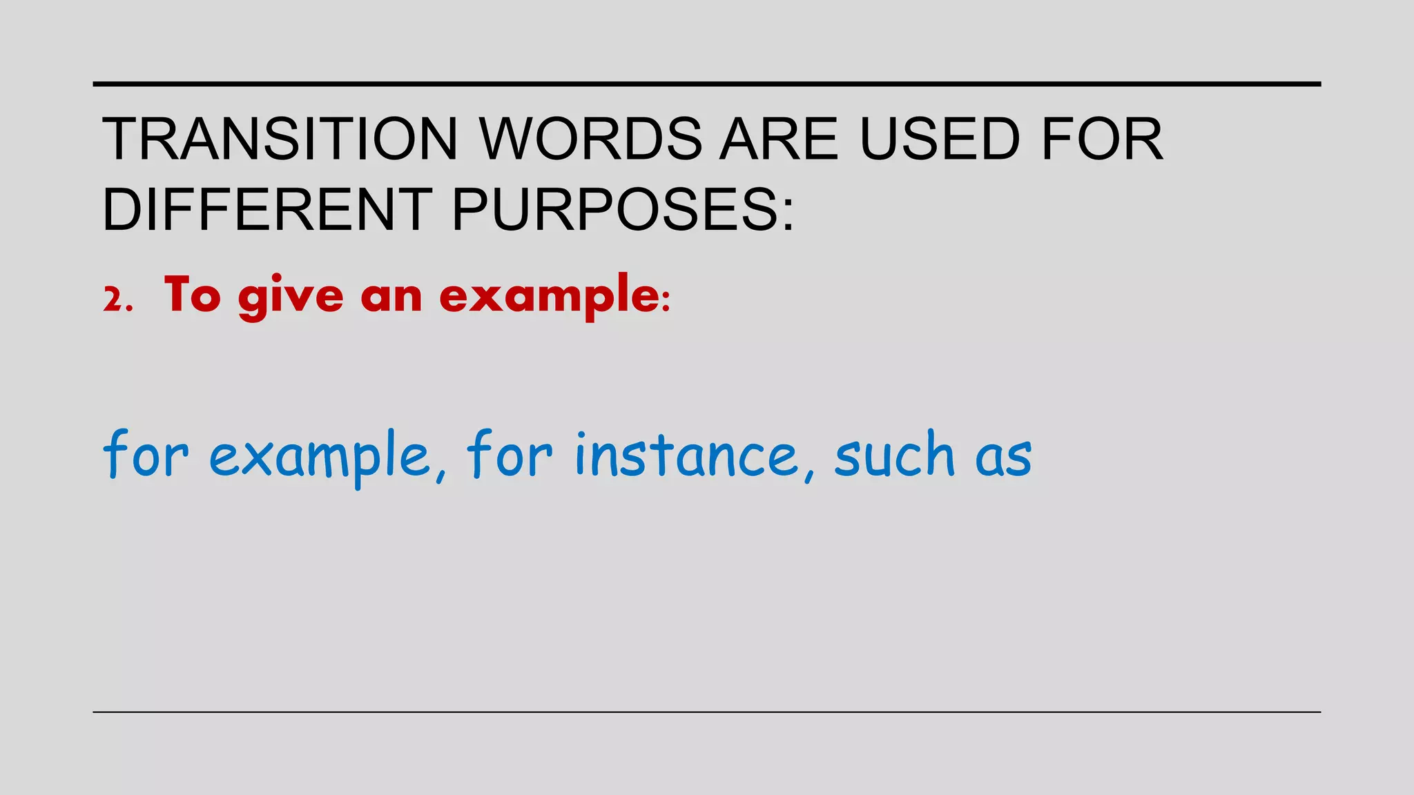 Transition words and phrases | PPT