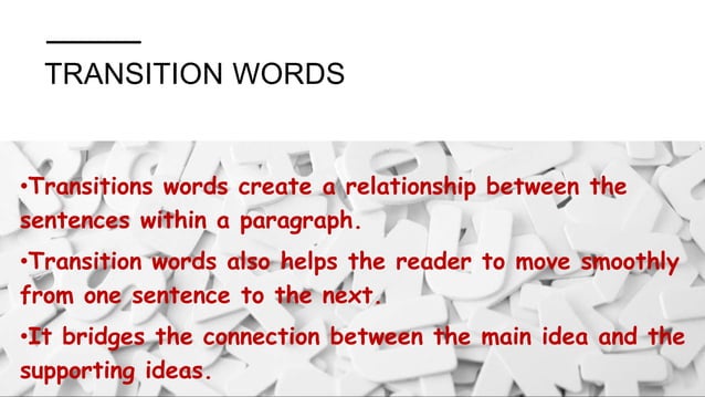 Transition words and phrases | PPT