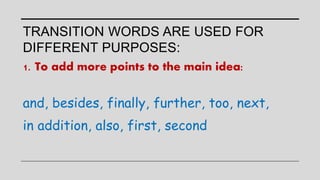 Transition words and phrases | PPTX
