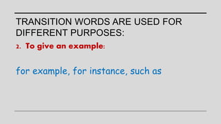 Transition words and phrases | PPTX