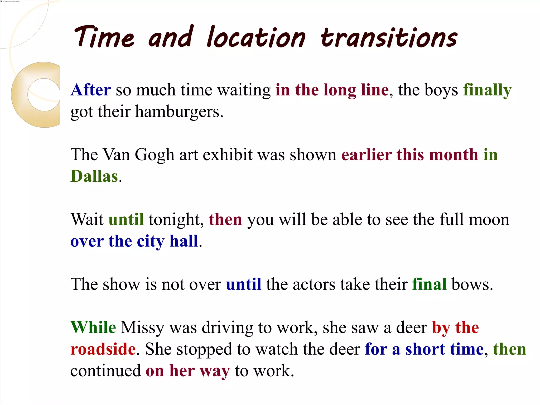 transition words notes.ppt