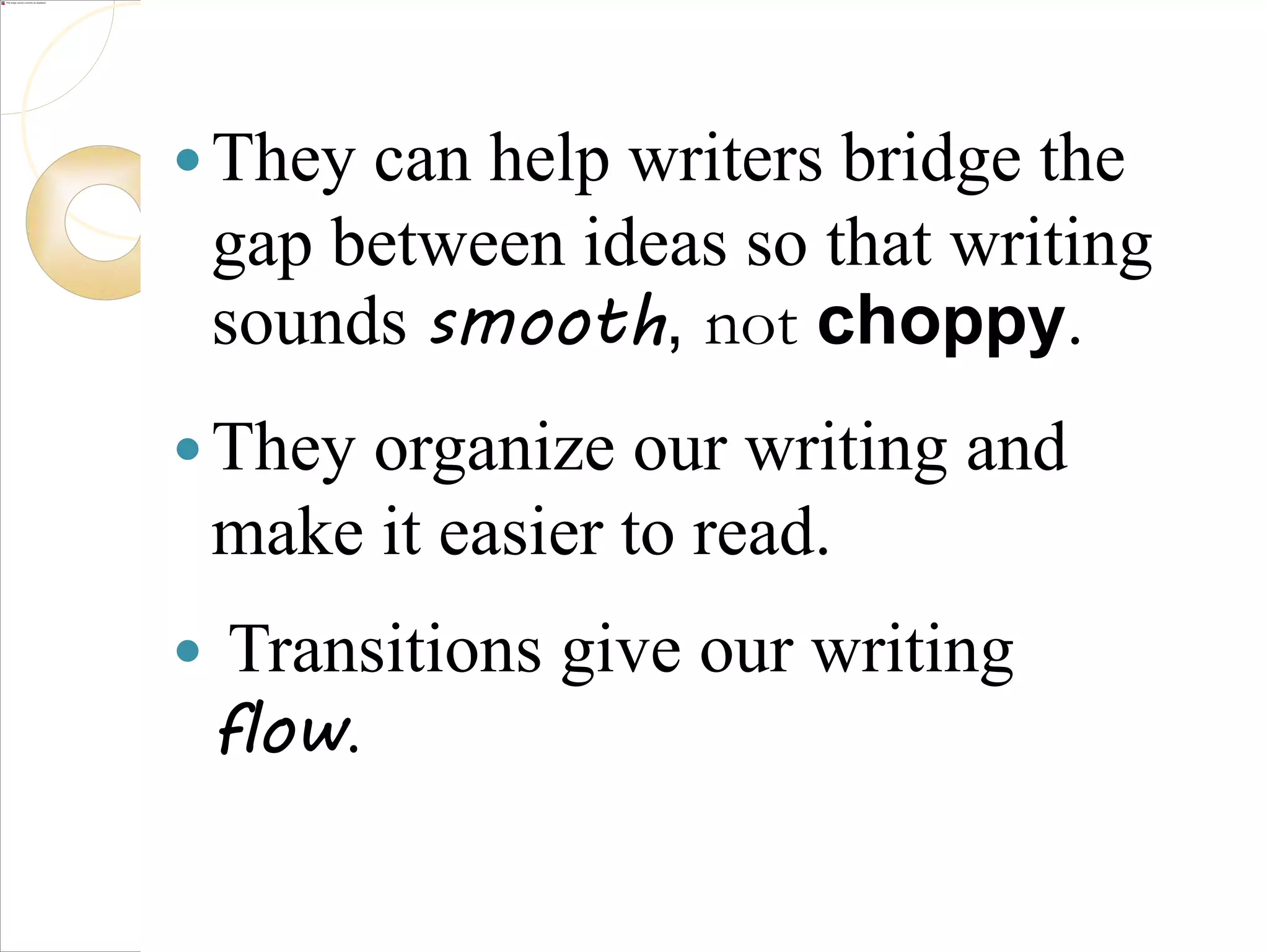 transition words notes.ppt