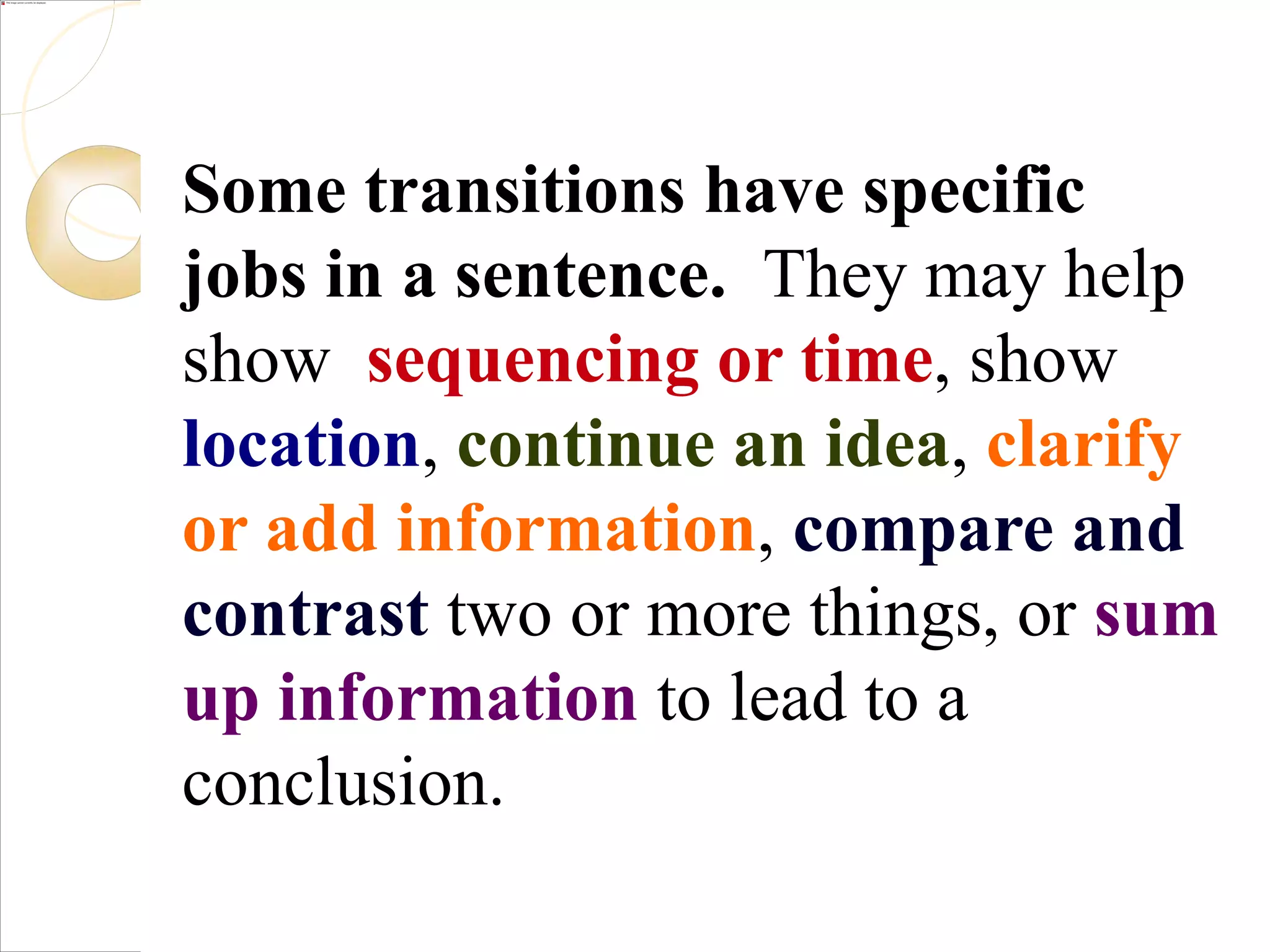 transition words notes.ppt | Resume Writing and Advice | Job Search