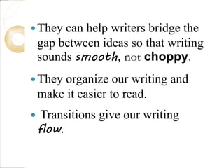 transition words notes.ppt