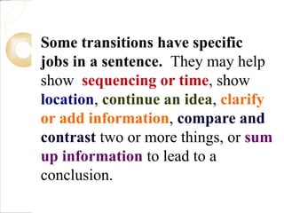 transition words notes.ppt