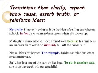 transition words notes.ppt