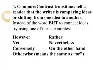 transition words notes.ppt