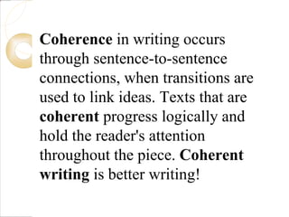 transition words notes.ppt