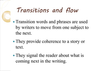 transition words notes.ppt