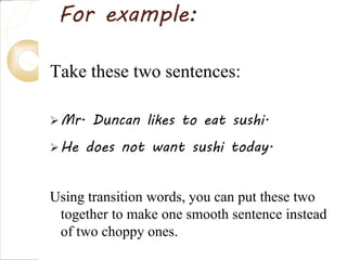 transition words notes.ppt