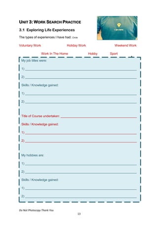 Transition Year Work Experience & Voc Preperation | PDF