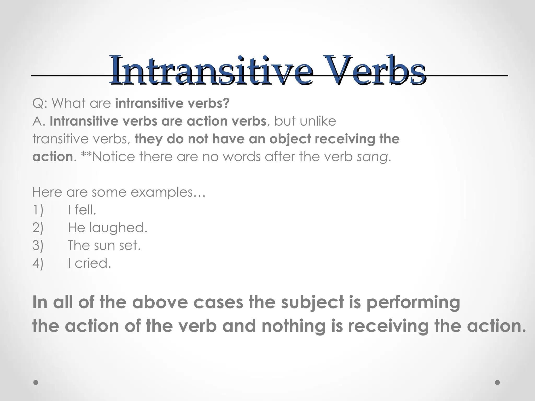 transitive and intransitive-verbs with examples ppt | PPT