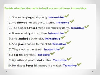 transitive and intransitive-verbs with examples ppt | PPT
