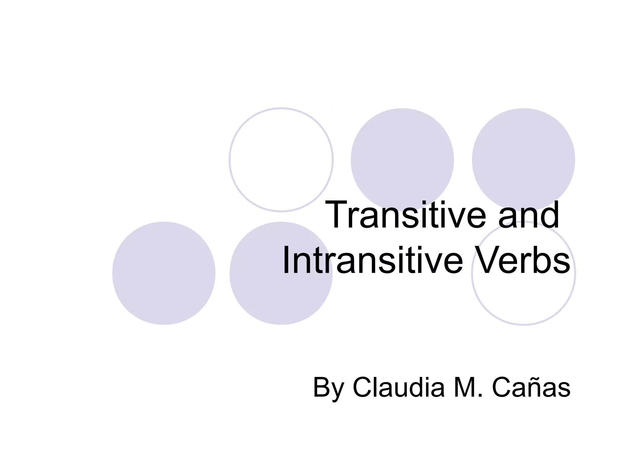 Transitive and intransitive | PPT