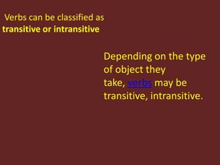 Transitive and intransitive verbs | PPTX