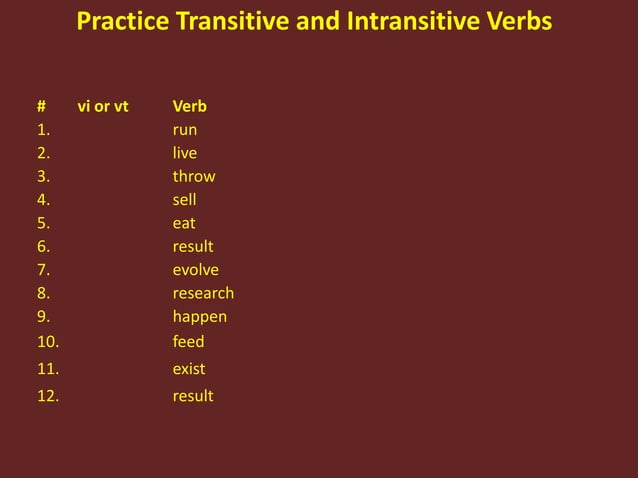 Transitive and intransitive verbs | PPTX